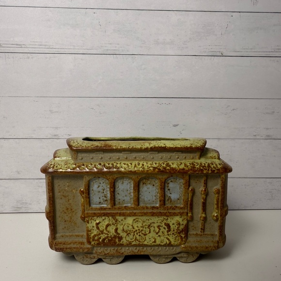 Vintage | Accents | Vintage Counterpoint Trolley Car Planter Vase Art ...